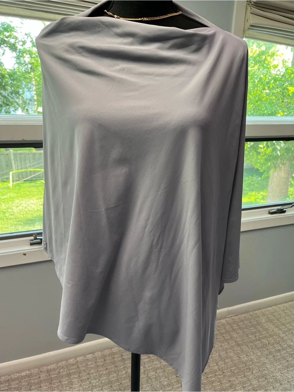 YAFFA | Tops | Yaffa Activewear Gray Draped Sun Poncho | Poshmark